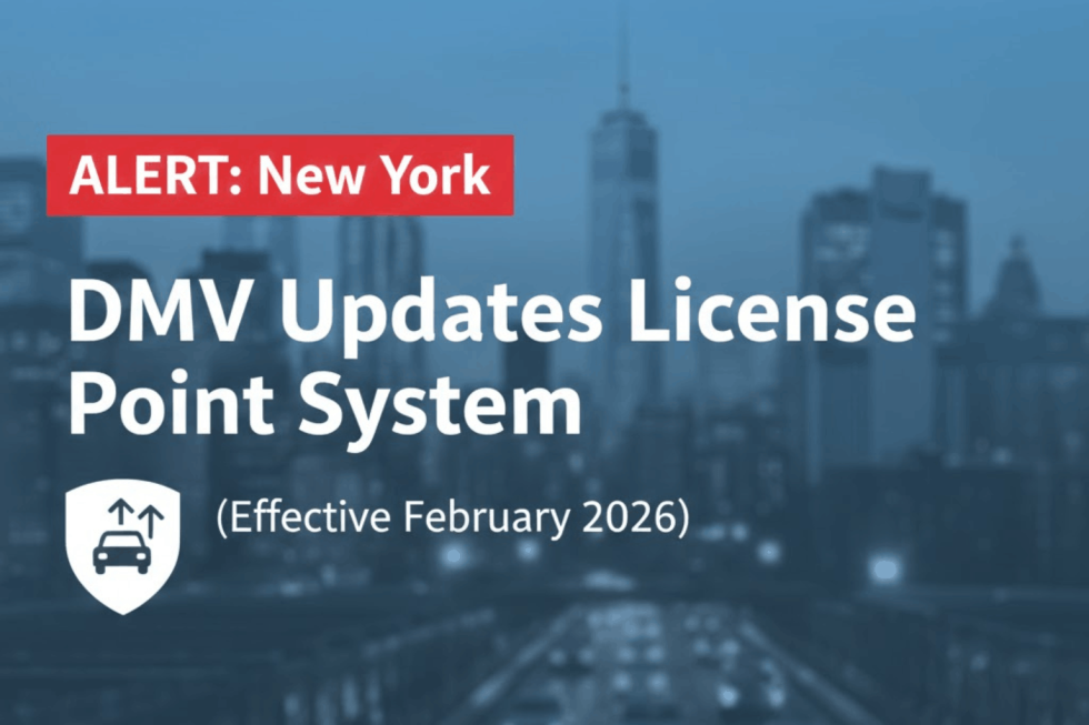 ALERT: New York DMV Updates License Point System (Effective February ...